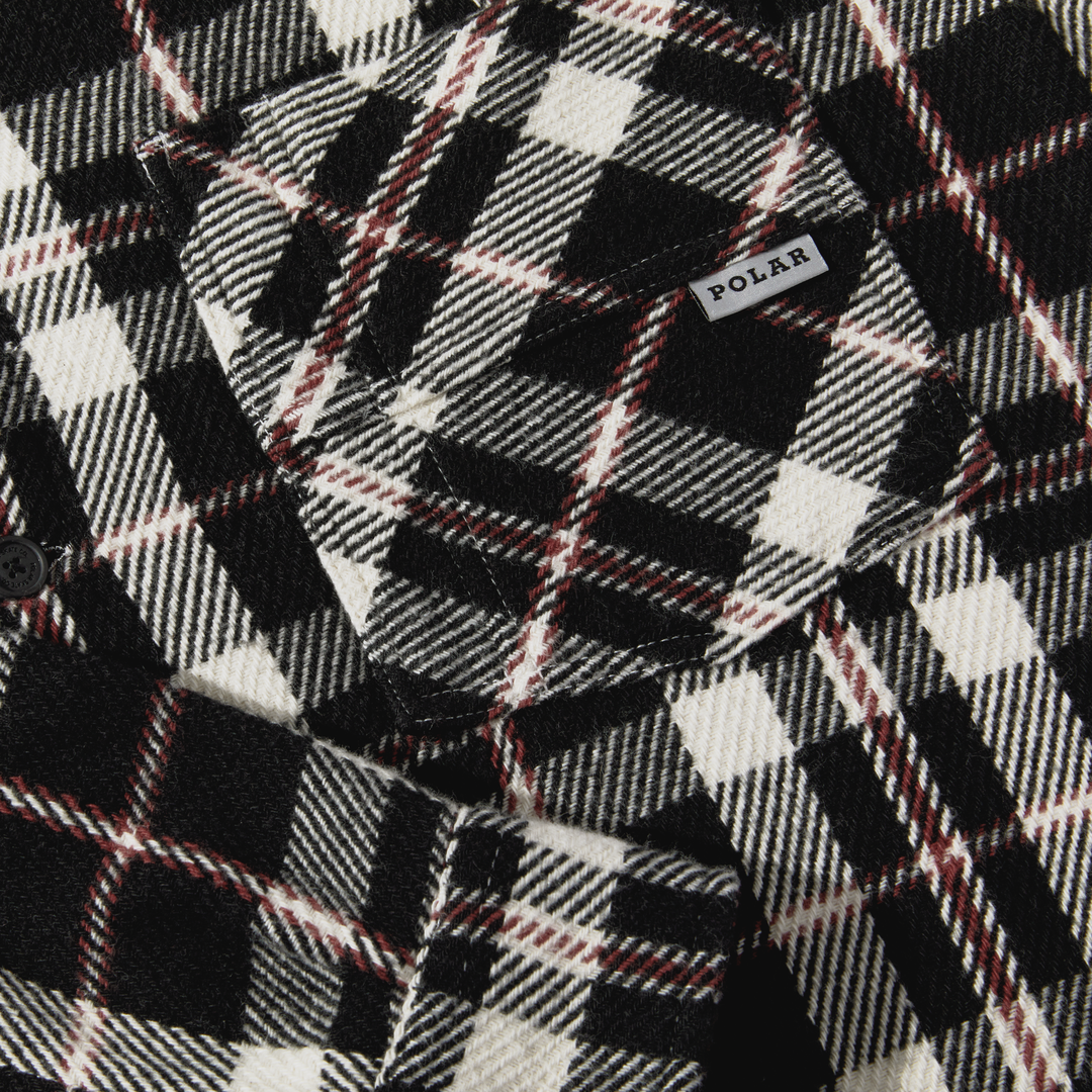 Big Boy Overshirt | Flannel - Black / Cloud White / Red – Polar Skate Co.